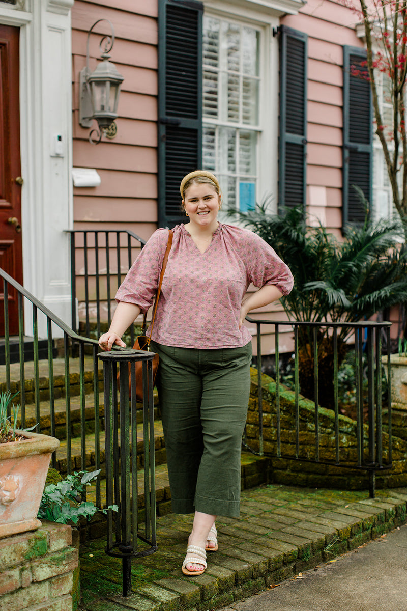 The Elizabeth Top in Desert Rose - Final Sale – Carla Kiley Collection