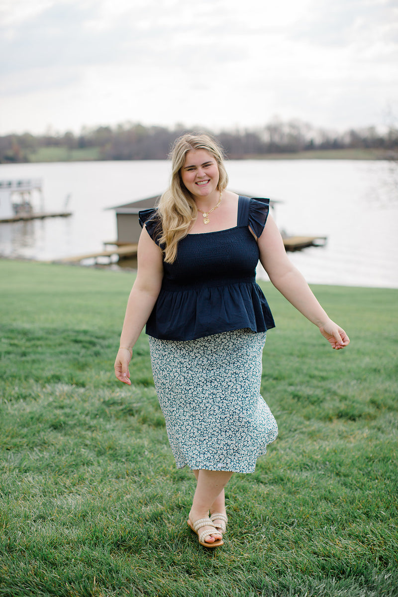 The Mimi Top in Navy - Final Sale – Carla Kiley Collection